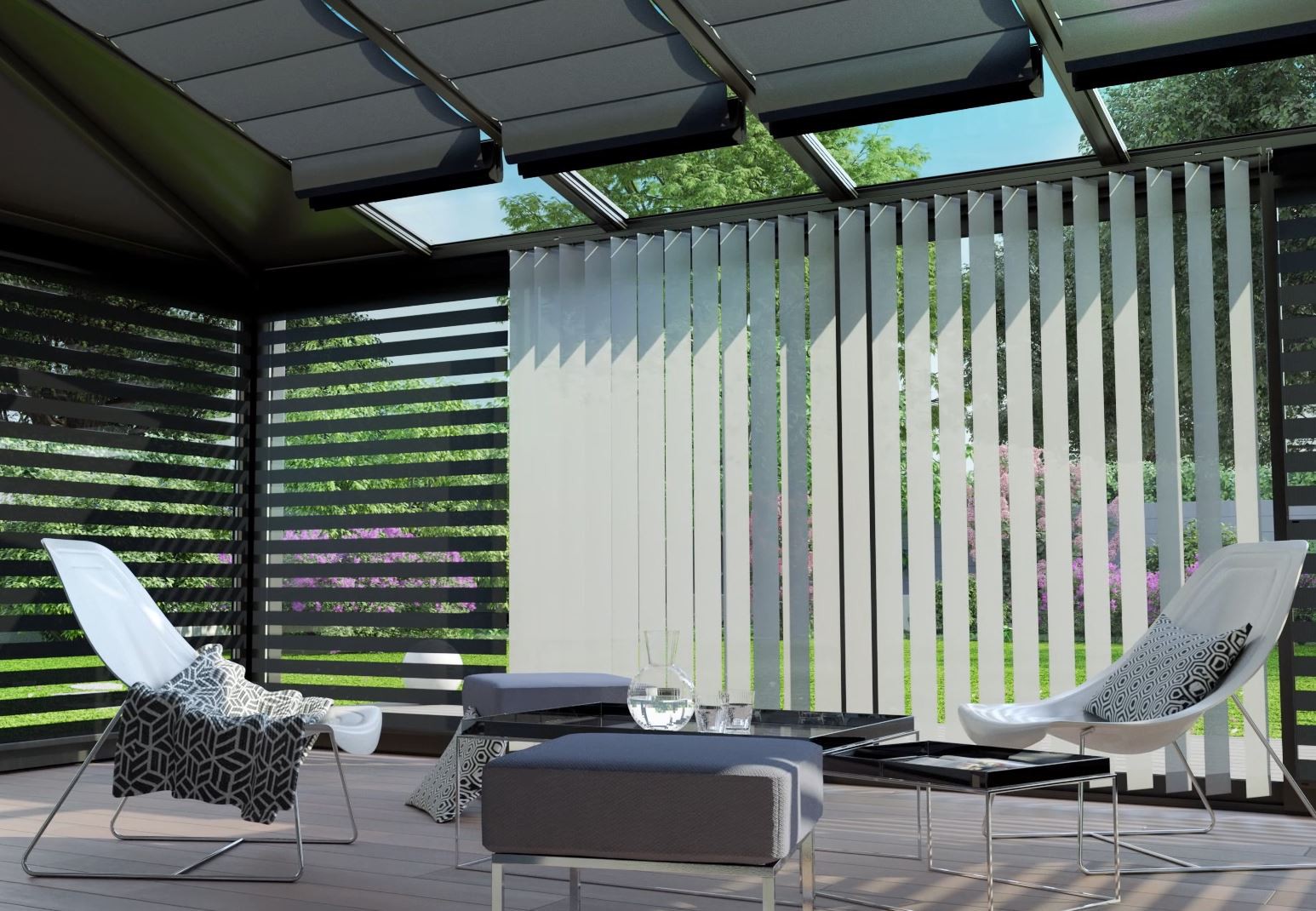 Store pour véranda : vénitien, bateau ou plissé | Franciaflex